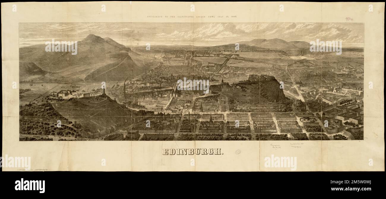 Edinburgh. Bird's-eye view. "Supplement to the Illustrated London News ...
