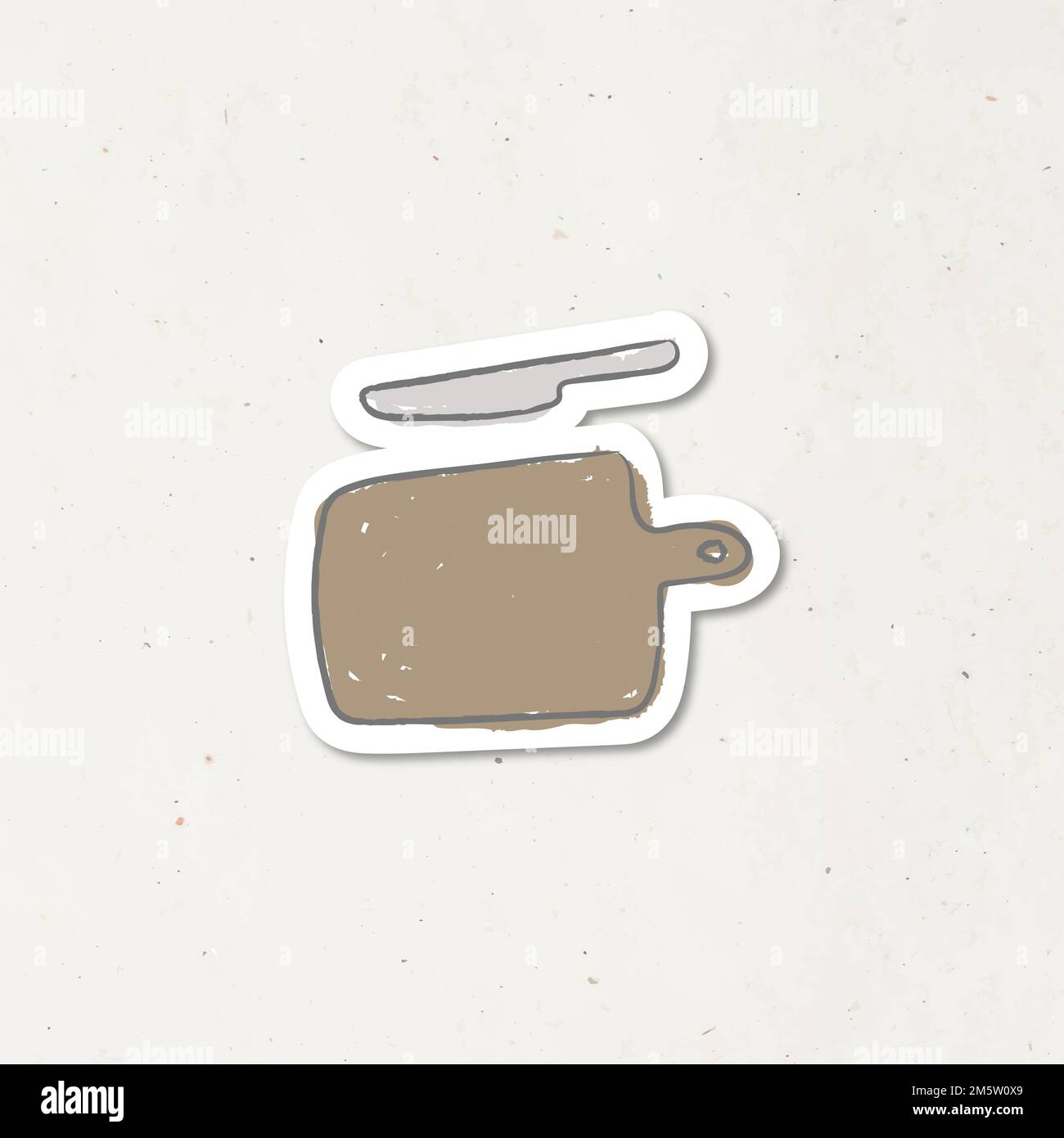 Chopping board with knife sticker vector Stock Vector Image & Art - Alamy