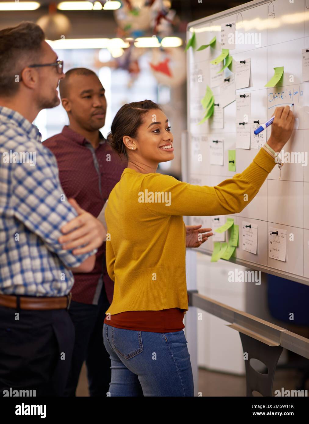 Brainstorming for ideas for their latest design project. a group of ...