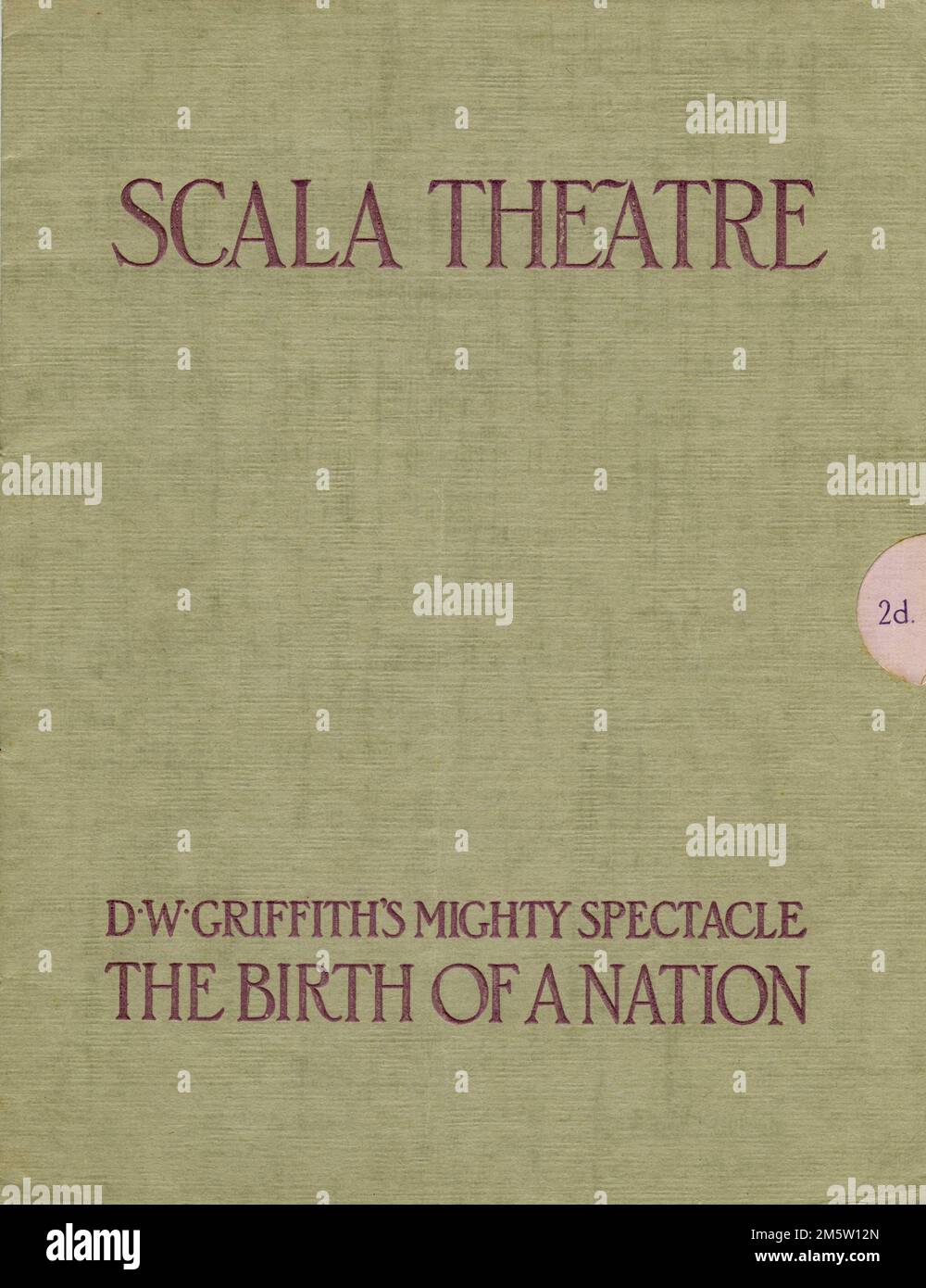 Front Cover of original release British programme for Scala Theatre in ...
