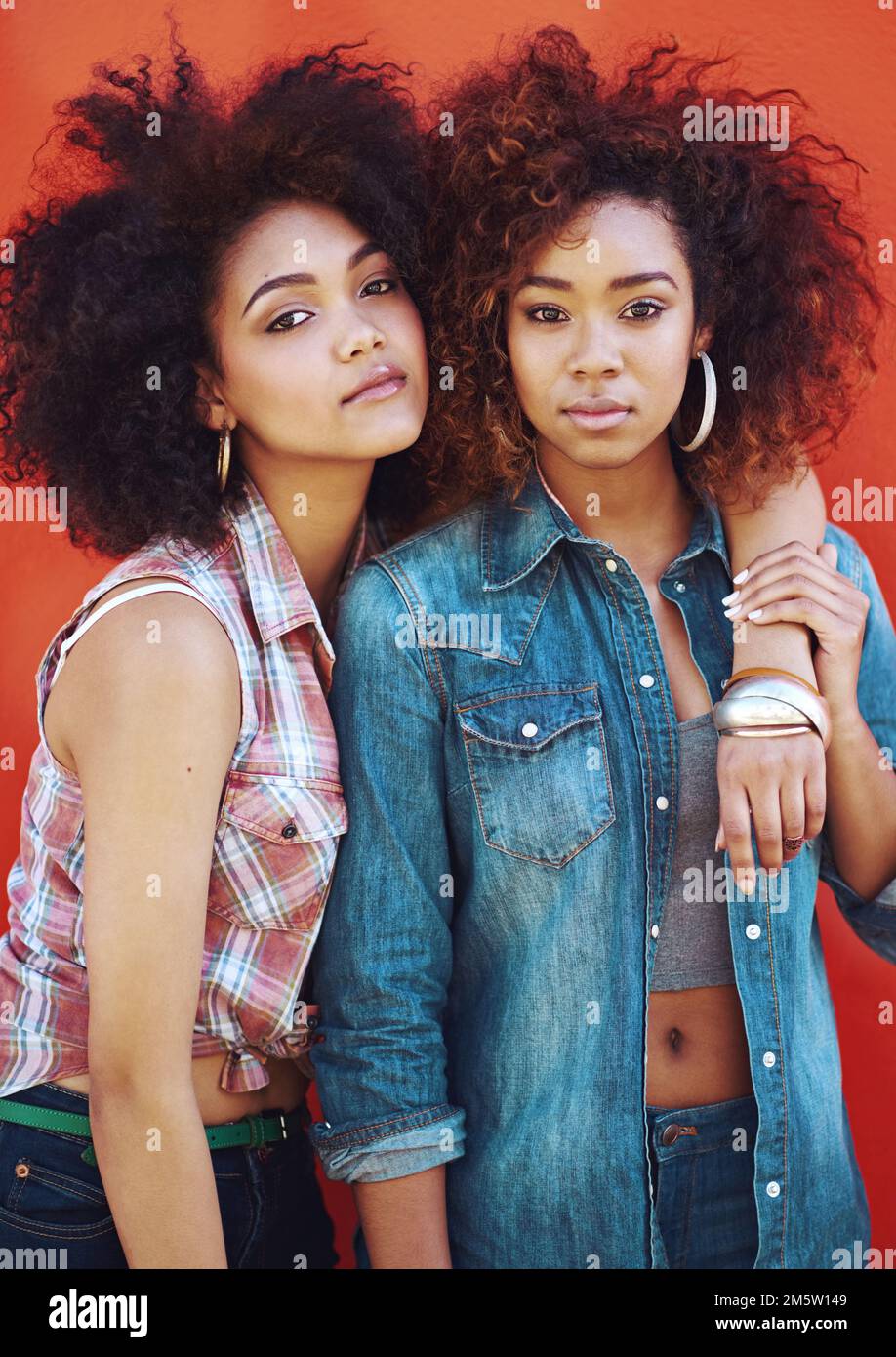 I can always lean on my bestie for support. two young friends posing ...