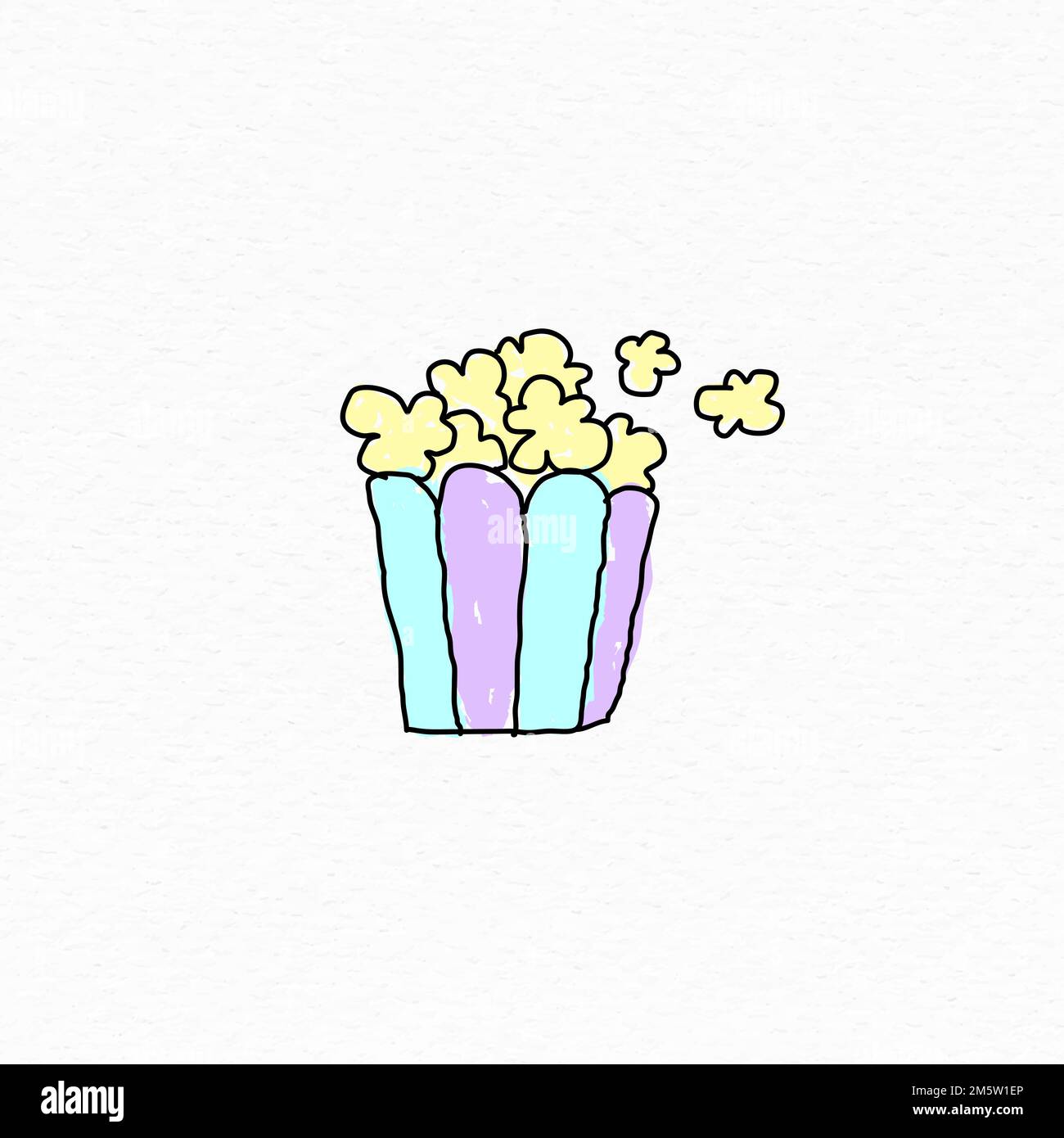 Hand drawn popcorn on a white background vector Stock Vector Image ...