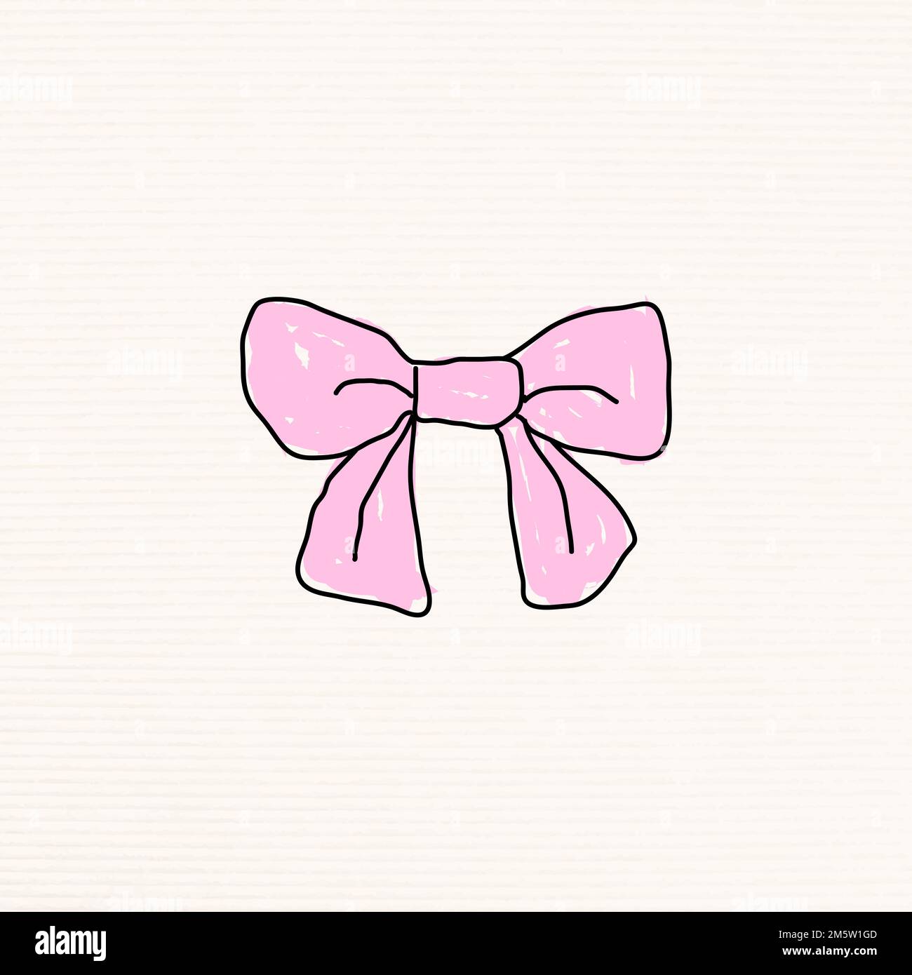 Hand drawn pink bow on a beige background vector Stock Vector Image ...