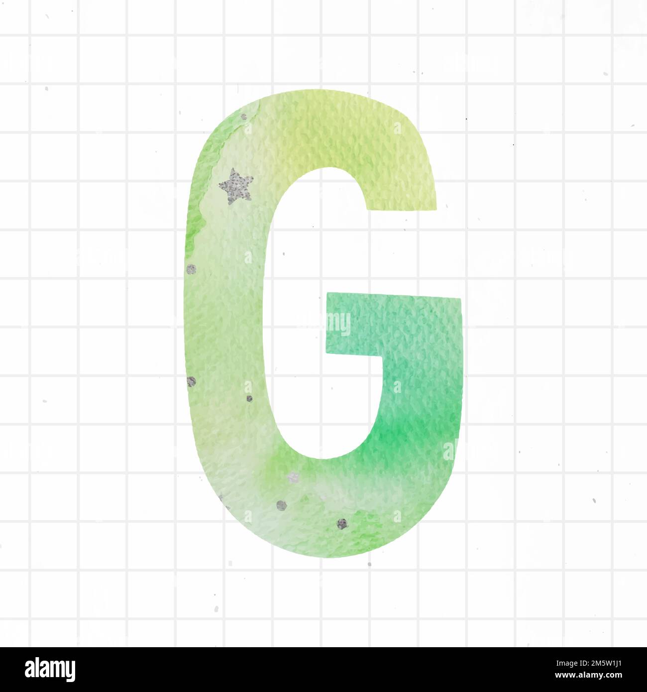 Watercolor g font lettering vector Stock Vector Image & Art - Alamy