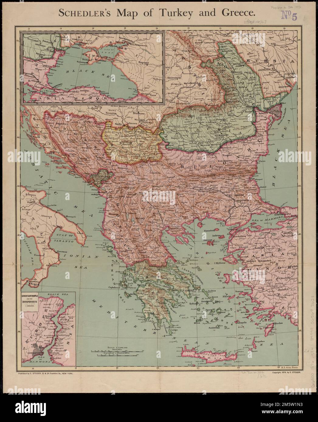 Schedler's map of Turkey and Greece. Relief shown by hachures. Prime ...