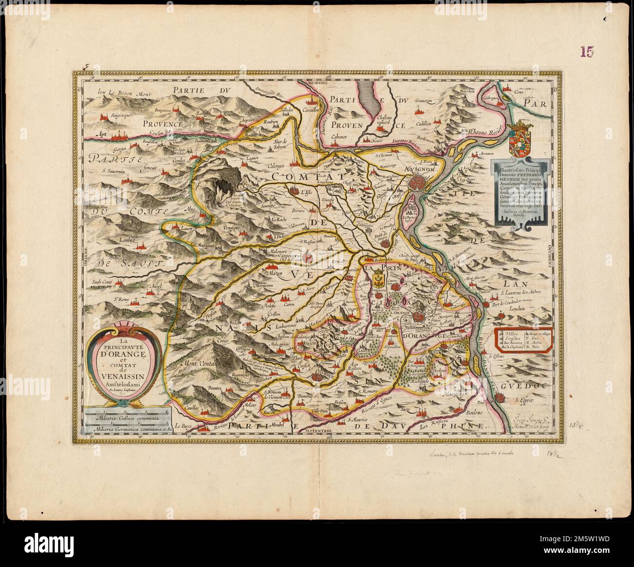 La Principauté d'Orange et comtat de Venaissin. Map of Orange and ...