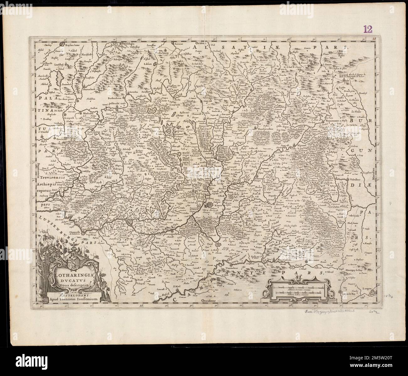 Lotharingia ducatus noua descriptio. Map of the historical Duchy of ...