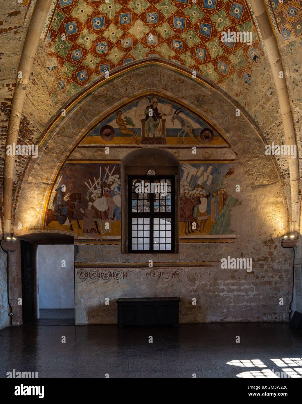 An interior of Rocca di Angera castle in Italy Stock Photo - Alamy