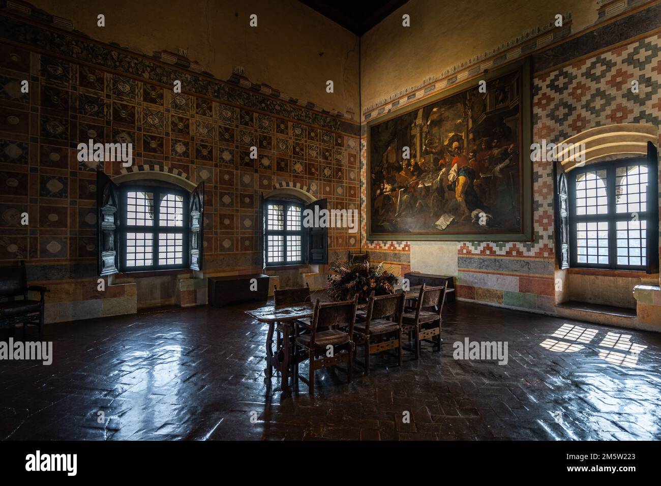 An interior of Rocca di Angera castle in Italy Stock Photo - Alamy