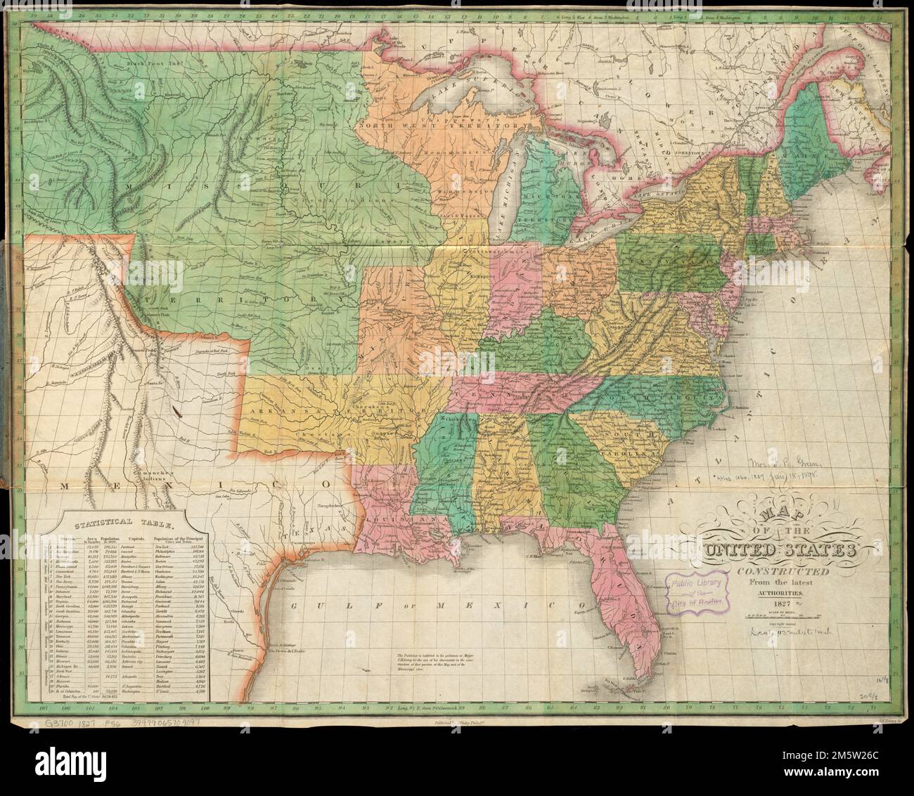 Map of the United States, constructed from the latest authorities ...
