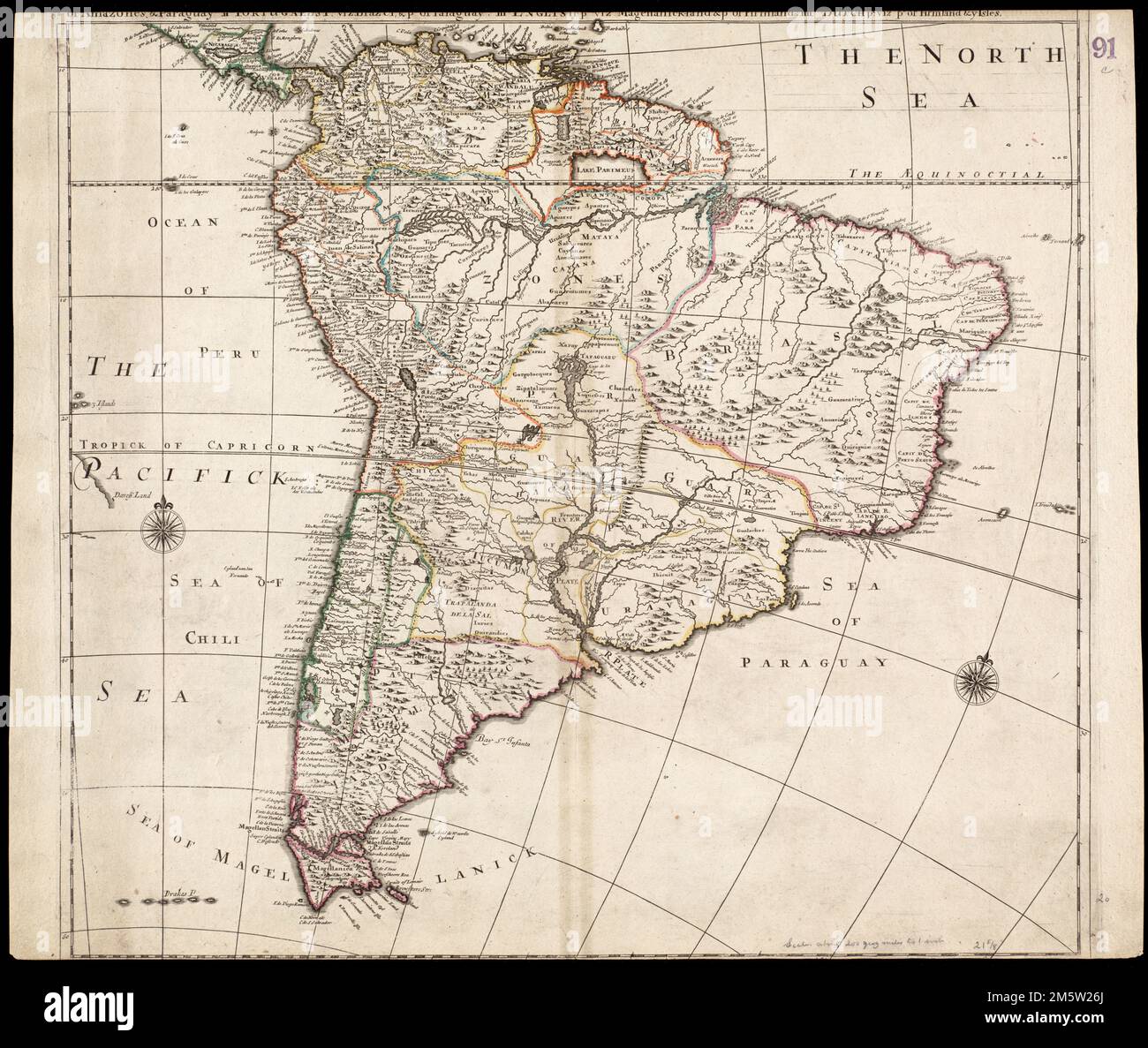 South America divided into its IIII principall parts : I Spanish part ...