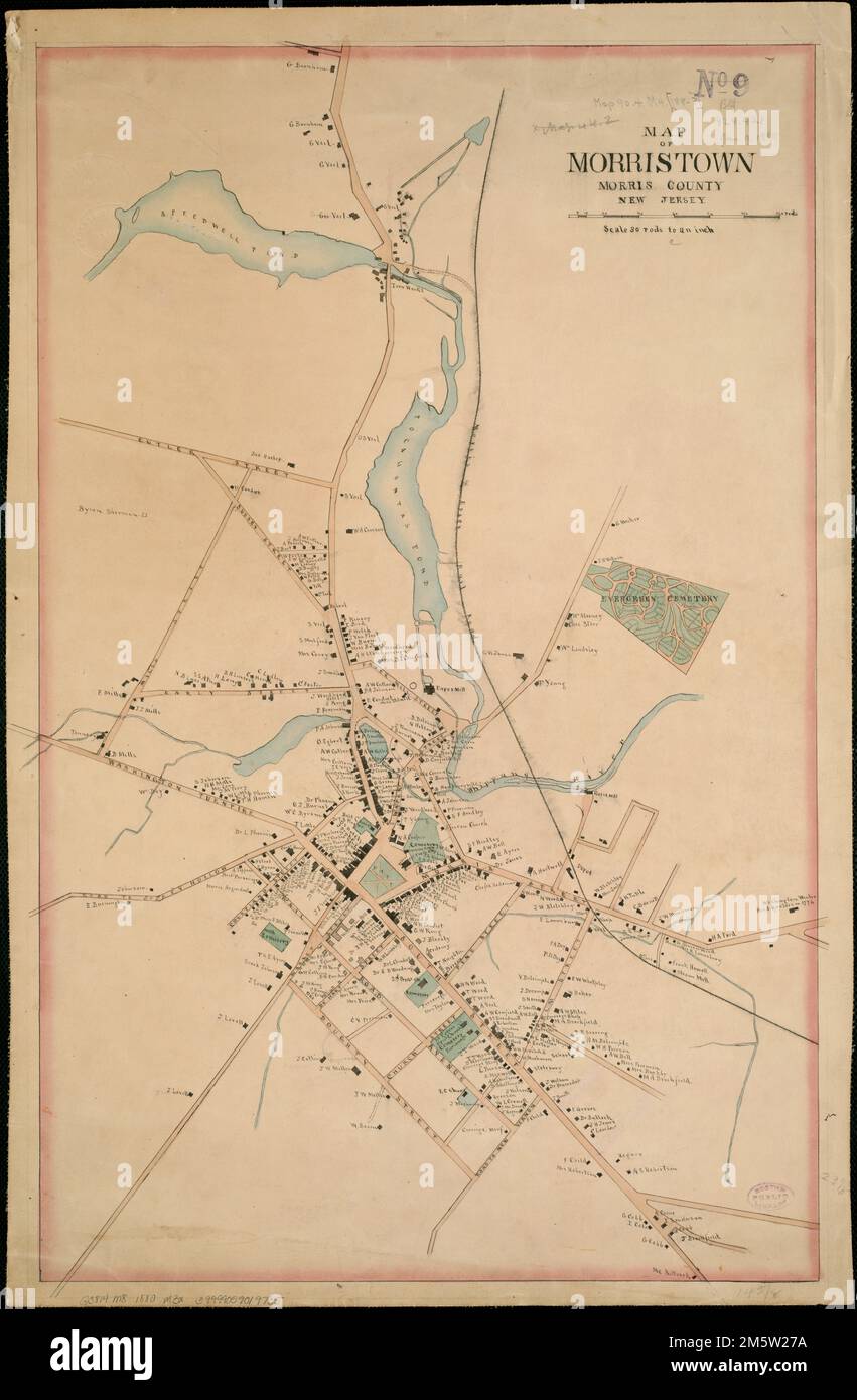 Map of Morristown : Morris County New Jersey. Manuscript map. Includes ...