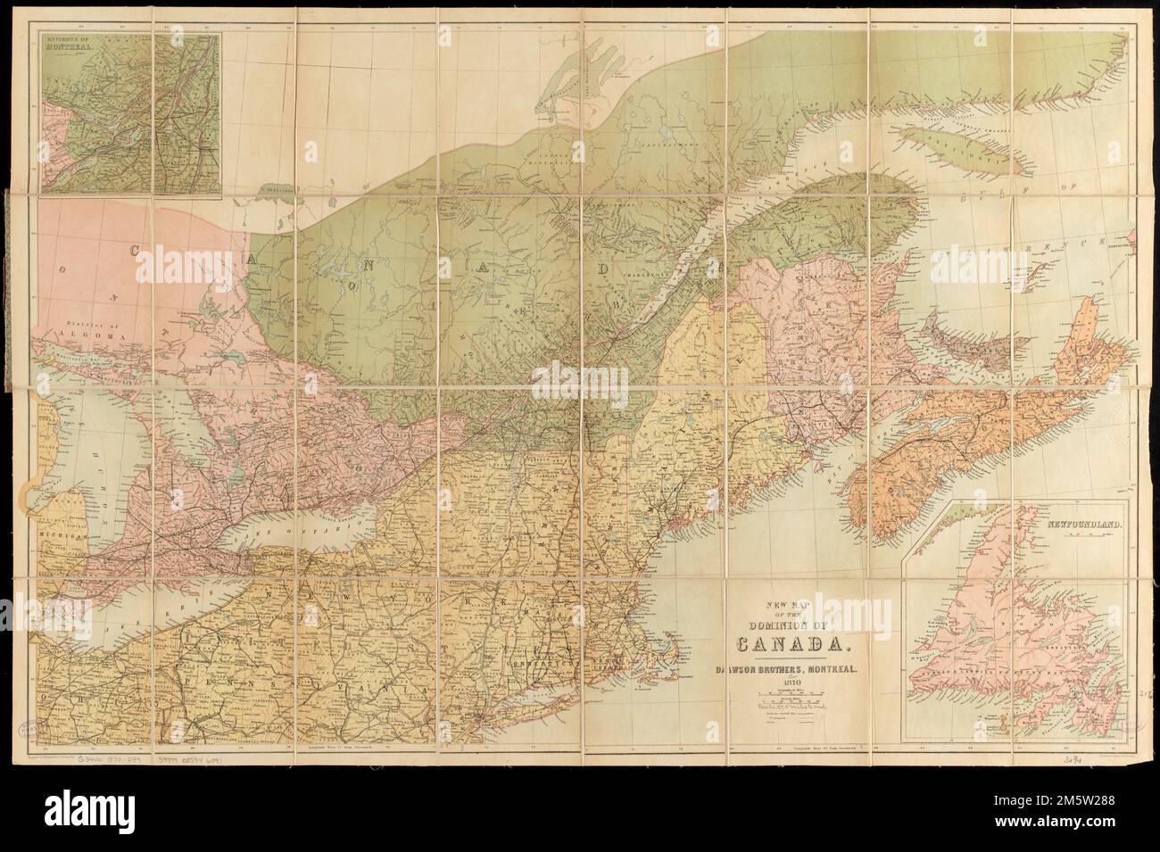 New map of the Dominion of Canada. Insets: Environs of Montreal ...