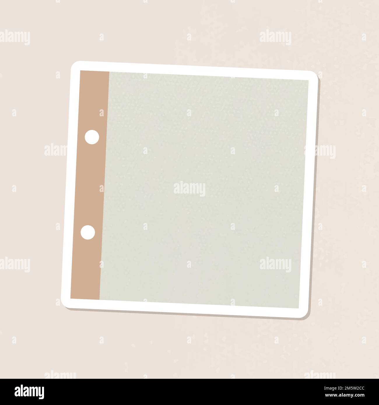 Beige hole punched notepaper journal sticker vector Stock Vector Image ...