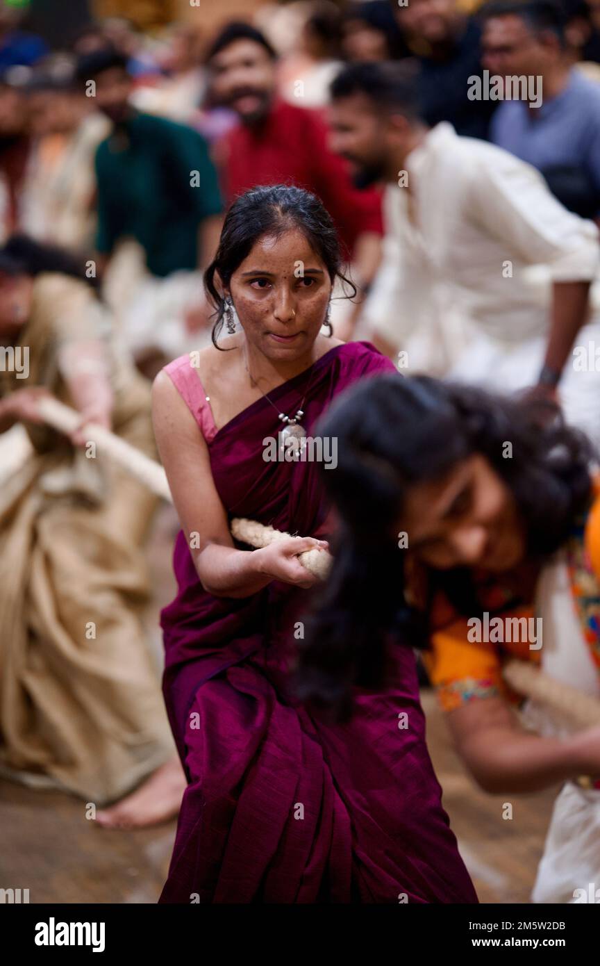 A view of Indian people playing tug of war in Solingen Stock Photo - Alamy