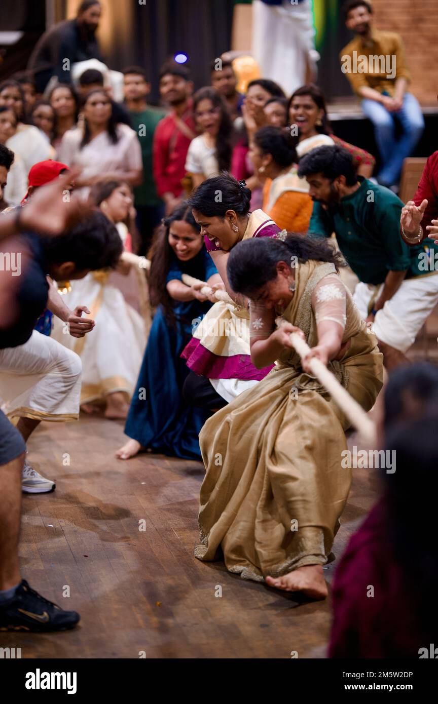 A view of Indian people playing tug of war in Solingen Stock Photo - Alamy