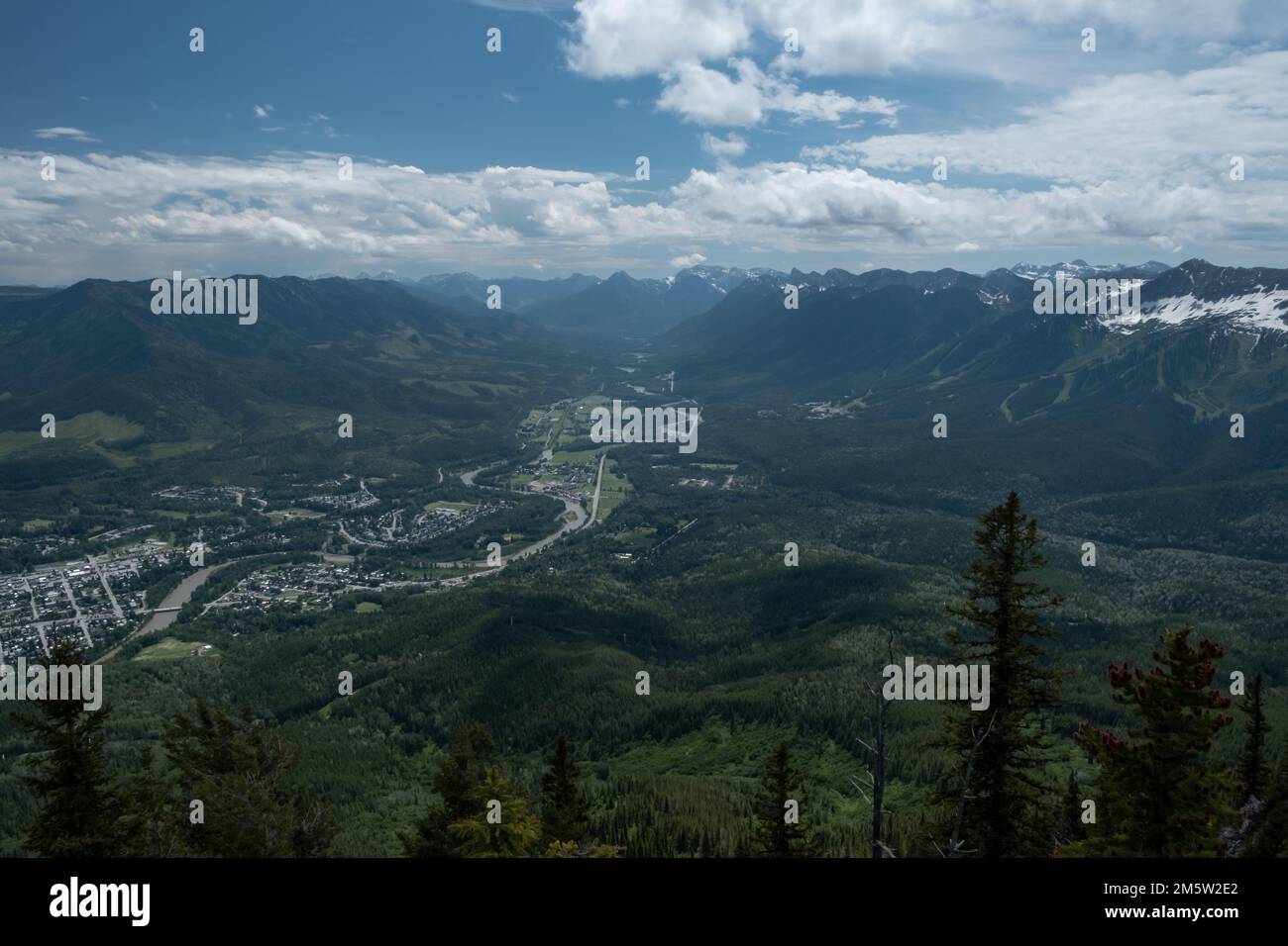 View on Fernie from the mountains in Canada Stock Photo - Alamy