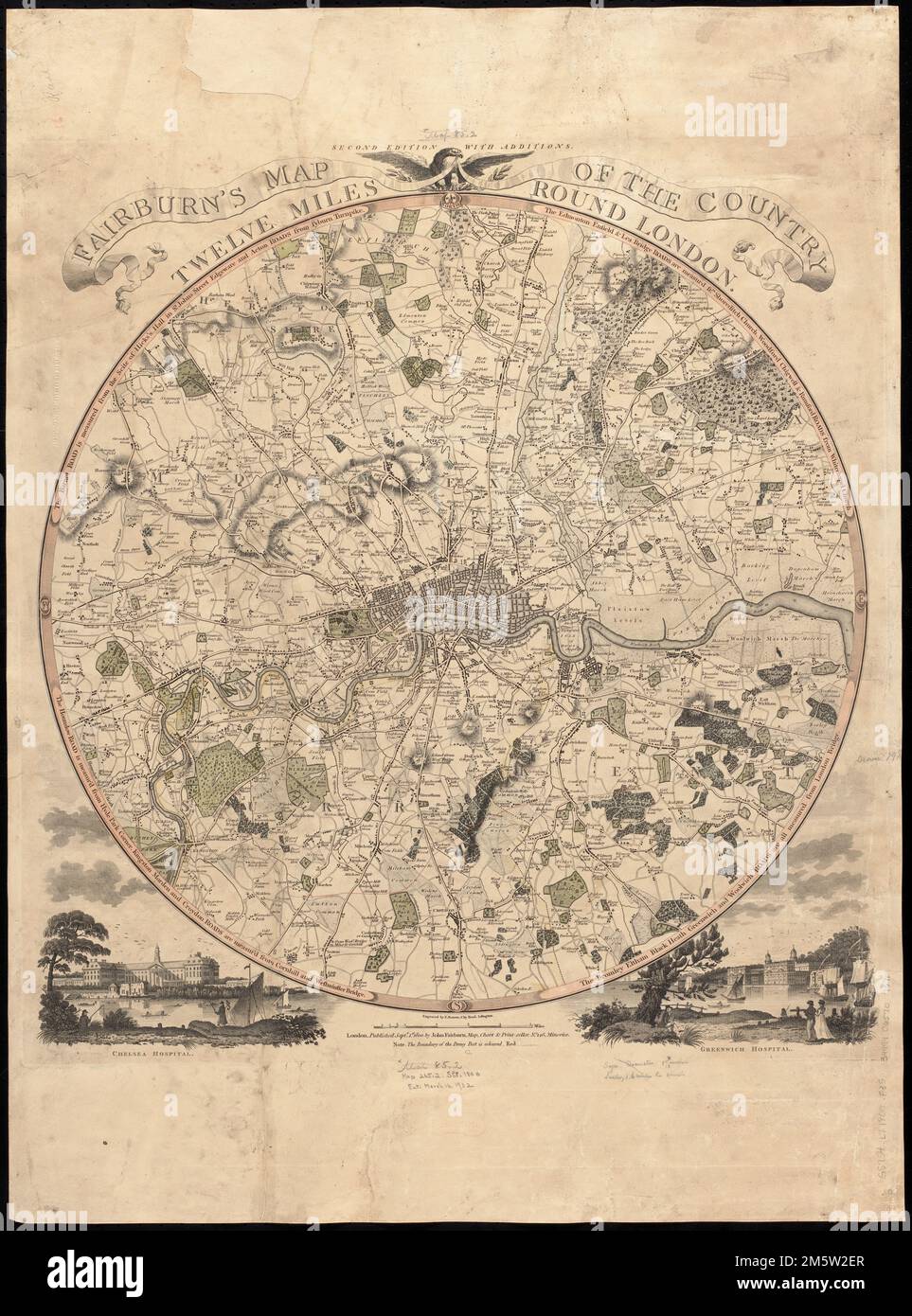 Fairburn's map of the country twelve miles round London. Conservation ...