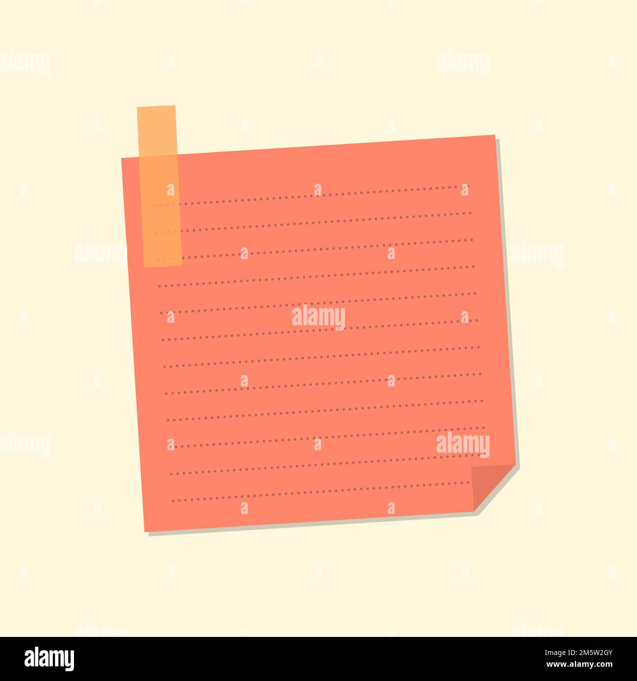 Orange dotted notepaper journal sticker vector Stock Vector Image & Art ...