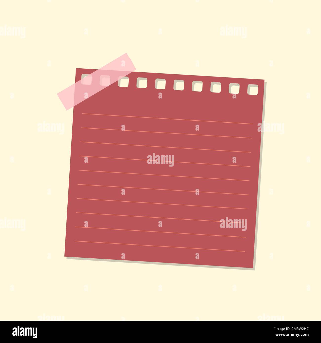 Red lined notepaper journal sticker vector Stock Vector Image & Art - Alamy