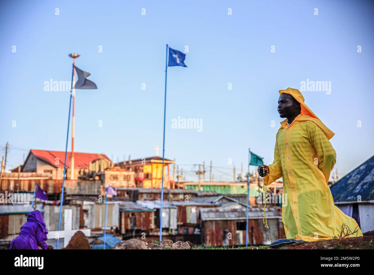December 29, 2022, Nairobi, Kenya: Steven Ouma praying at a Legion ...
