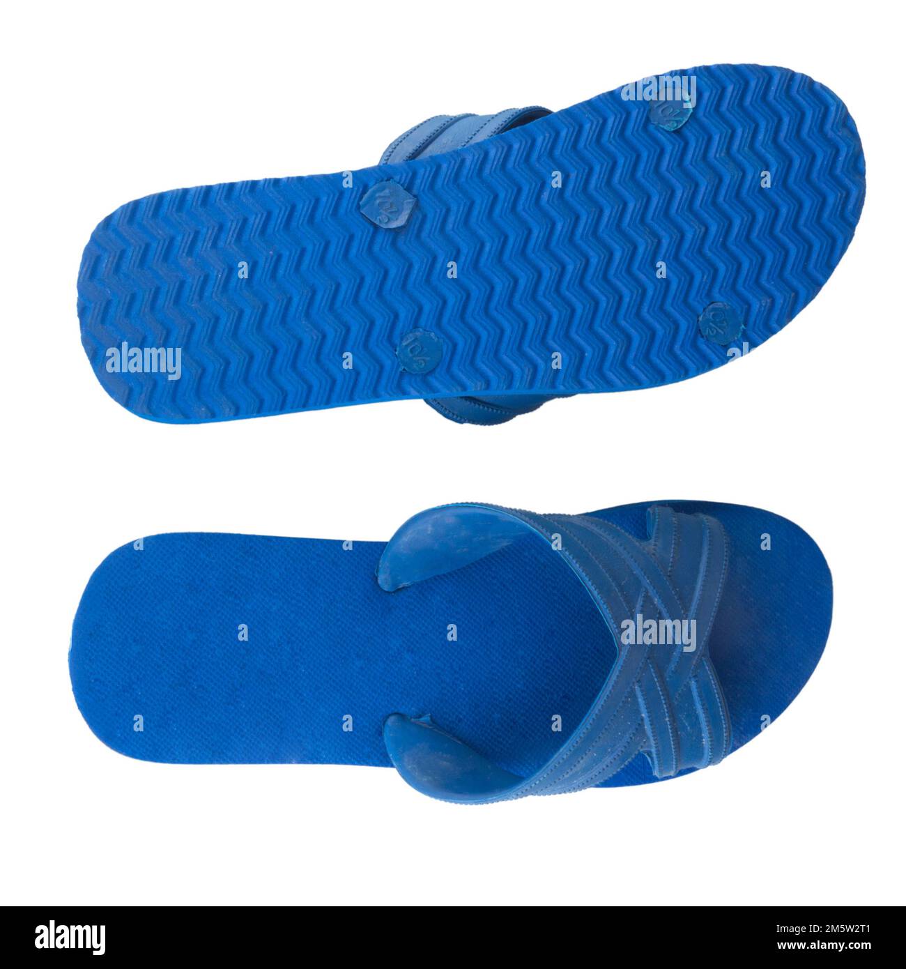 Sandals blue rubber isolated on white background Stock Photo - Alamy