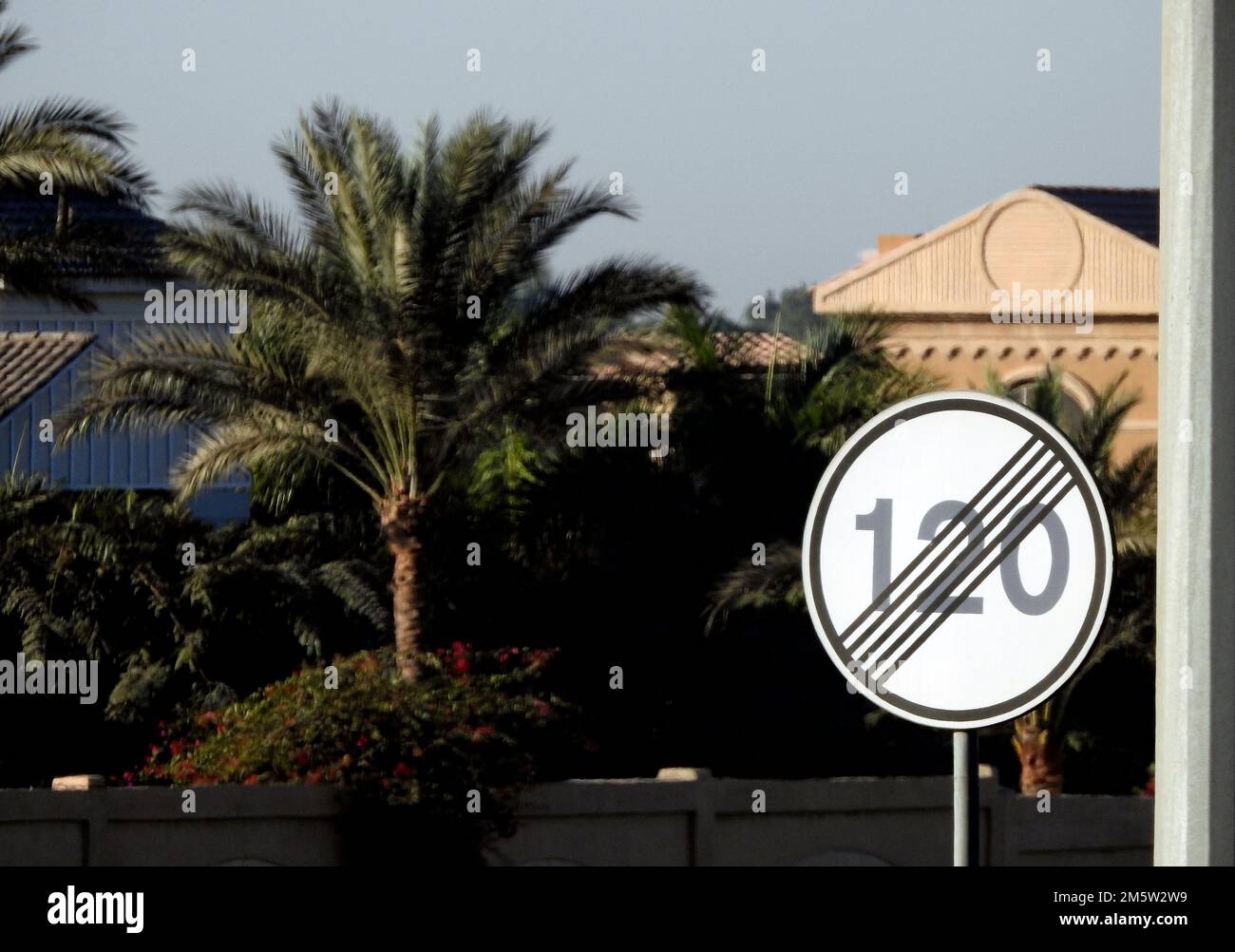 End of 120 KM H one hundred and twenty Kilometers per hour speed limit ...