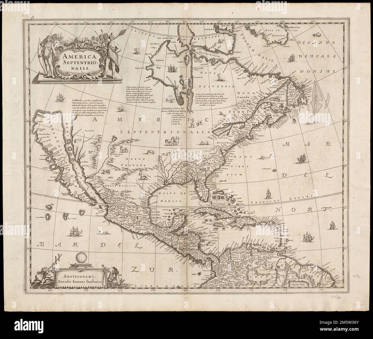 America Septentrionalis. Relief shown pictorially. Covers North America ...
