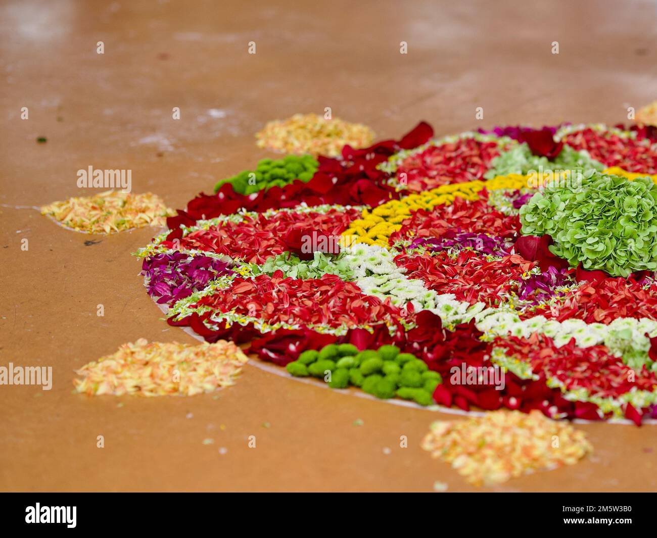 A floral decoration during Onam holiday Stock Photo - Alamy