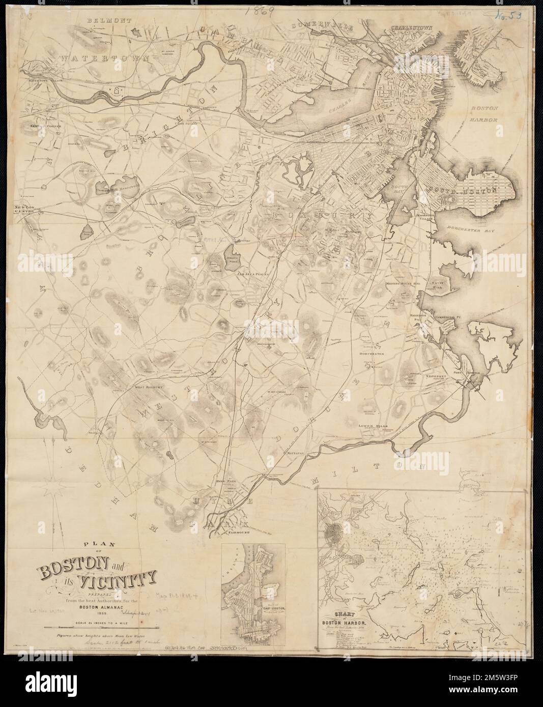 Plan of Boston and its vicinity. Relief shown by hachures and spot ...