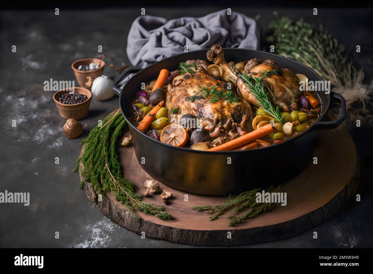 coq au vin, France traditional dish Stock Photo - Alamy