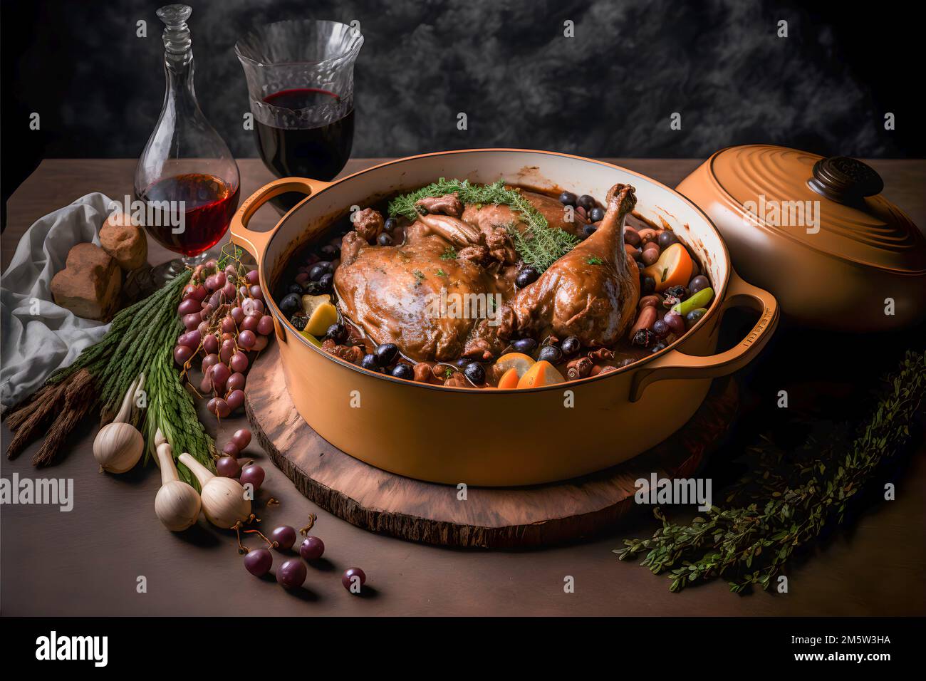 coq au vin, France traditional dish Stock Photo - Alamy