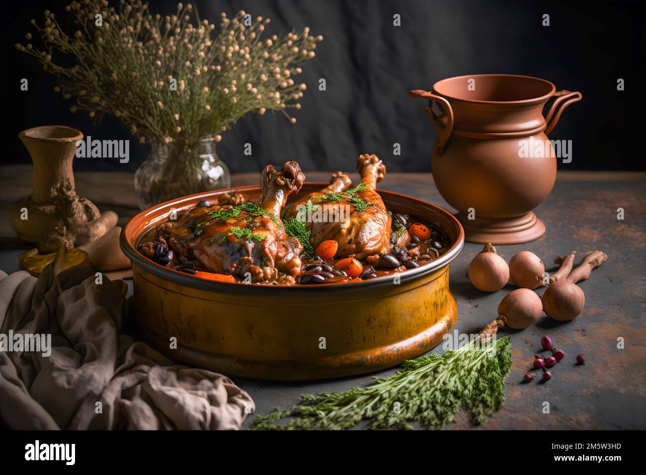 coq au vin, France traditional dish Stock Photo - Alamy