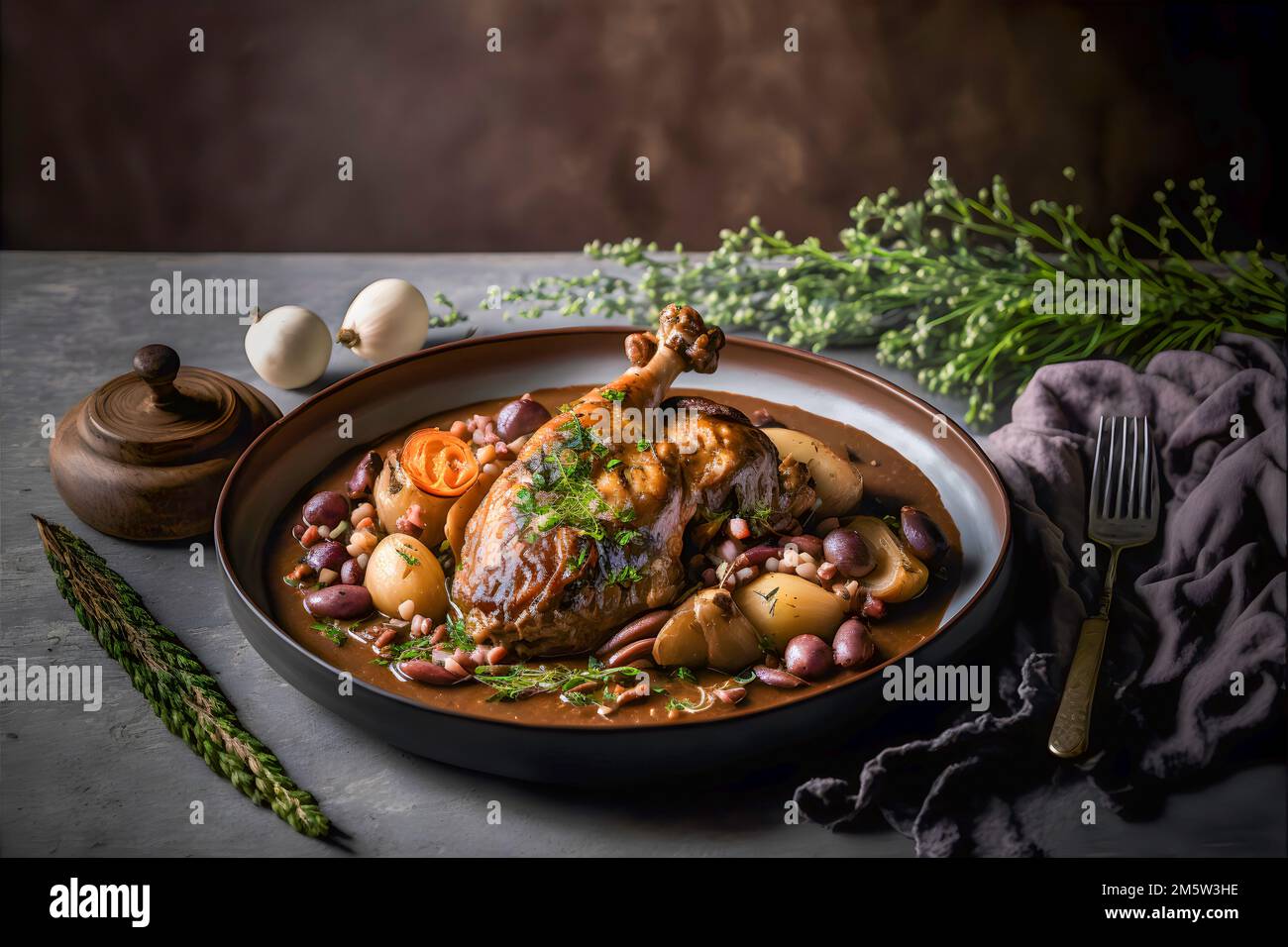 coq au vin, France traditional dish Stock Photo - Alamy
