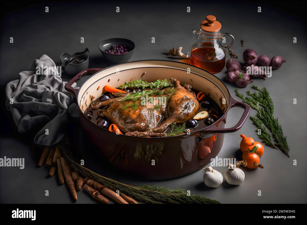 coq au vin, France traditional dish Stock Photo - Alamy