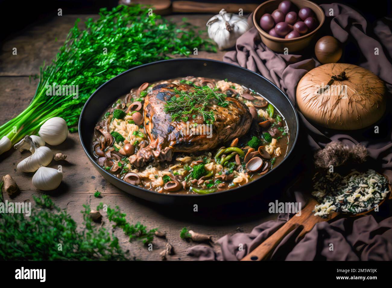 coq au vin, France traditional dish Stock Photo - Alamy