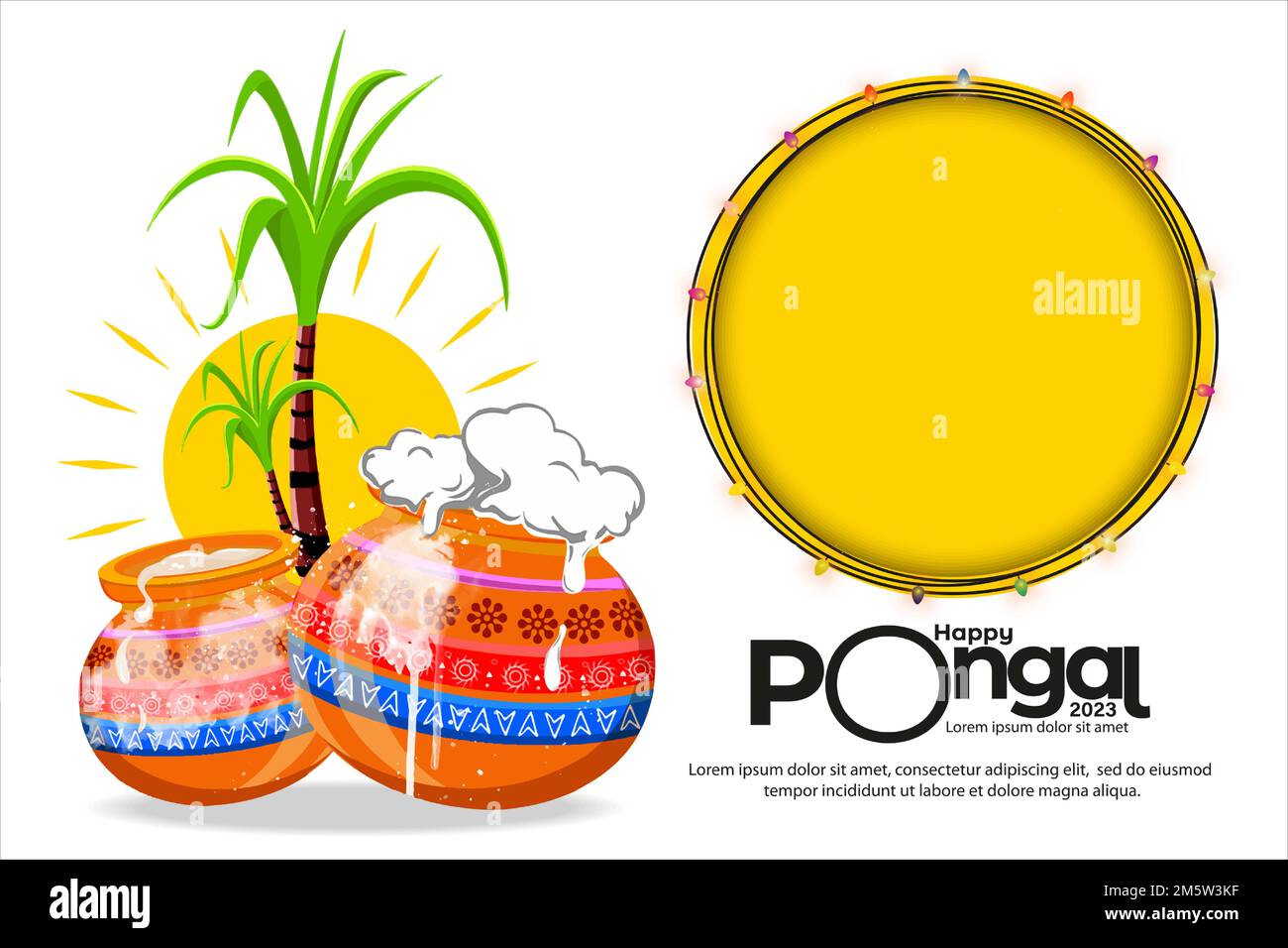 Happy Pongal South Indian harvest festival celebration banner design ...
