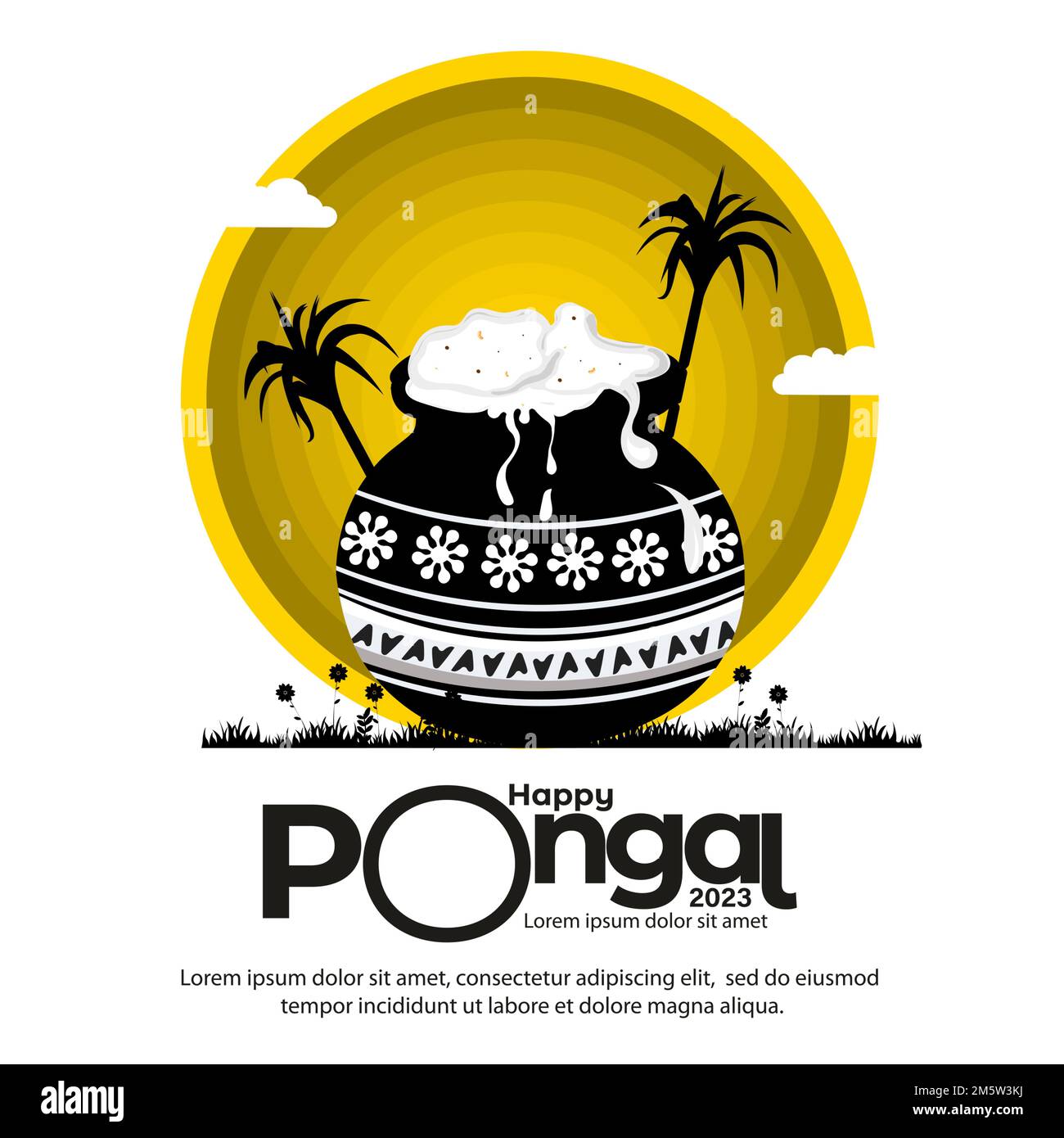 Happy Pongal South Indian harvest festival celebration banner design ...