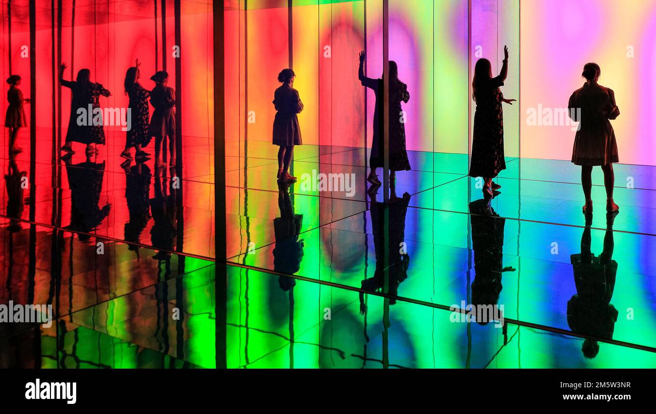 Models and staff pose with the INTO SIGHT installation by Sony Design ...