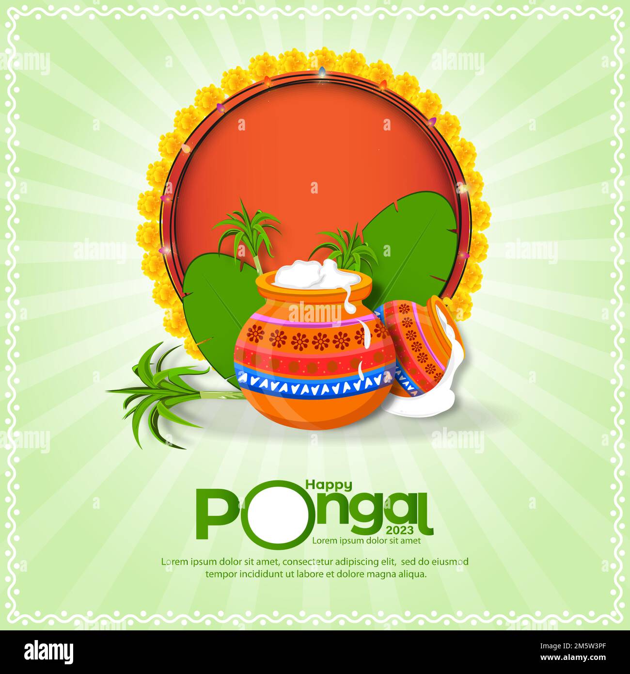 Happy Pongal South Indian harvest festival celebration banner design ...