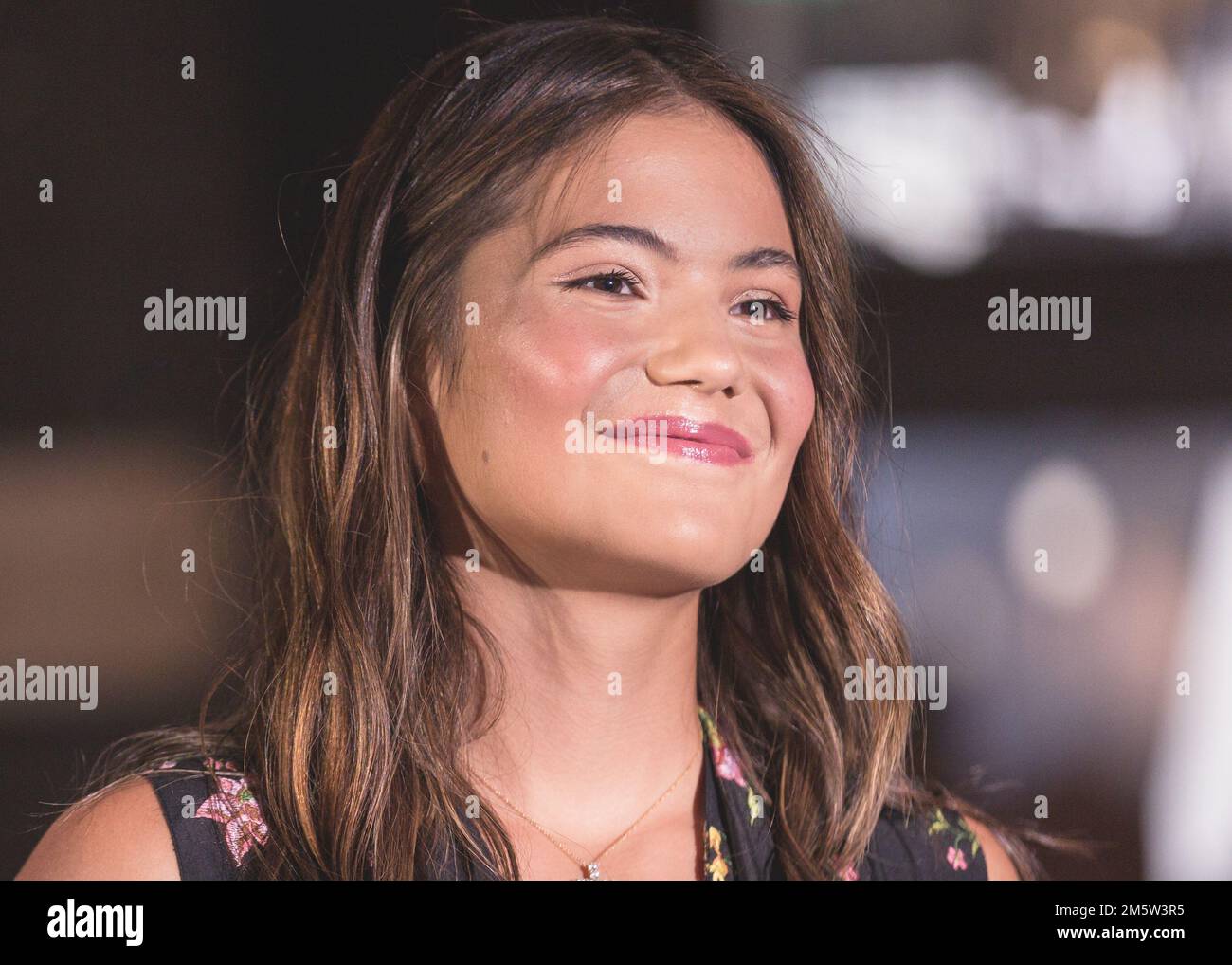 Emma Raducanu, MBE, British tennis player, close up of face, smiling ... Emma Raducanu, MBE, British tennis player, close up of face, smiling ...