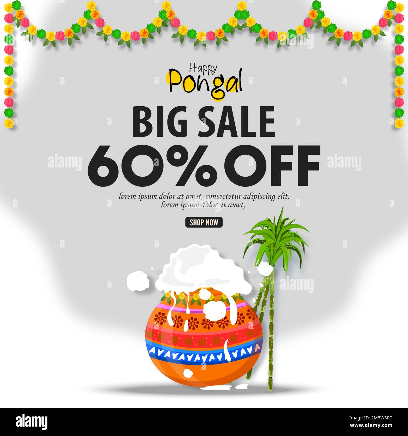 vector illustration of Happy Pongal greeting card background. Design ...