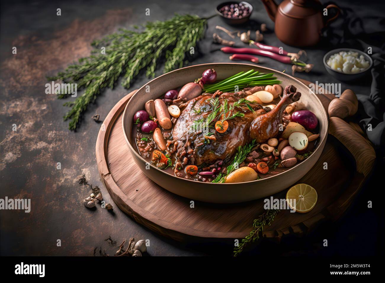 coq au vin, France traditional dish Stock Photo - Alamy