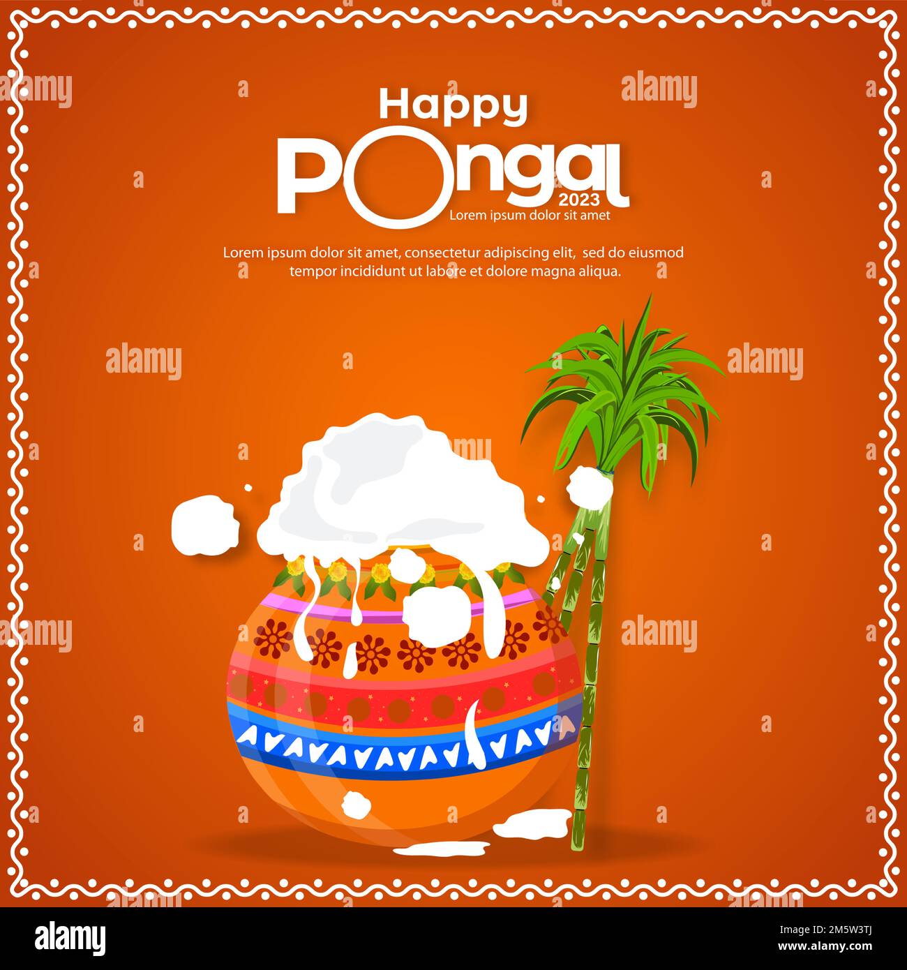 Happy Pongal South Indian harvest festival celebration banner design ...