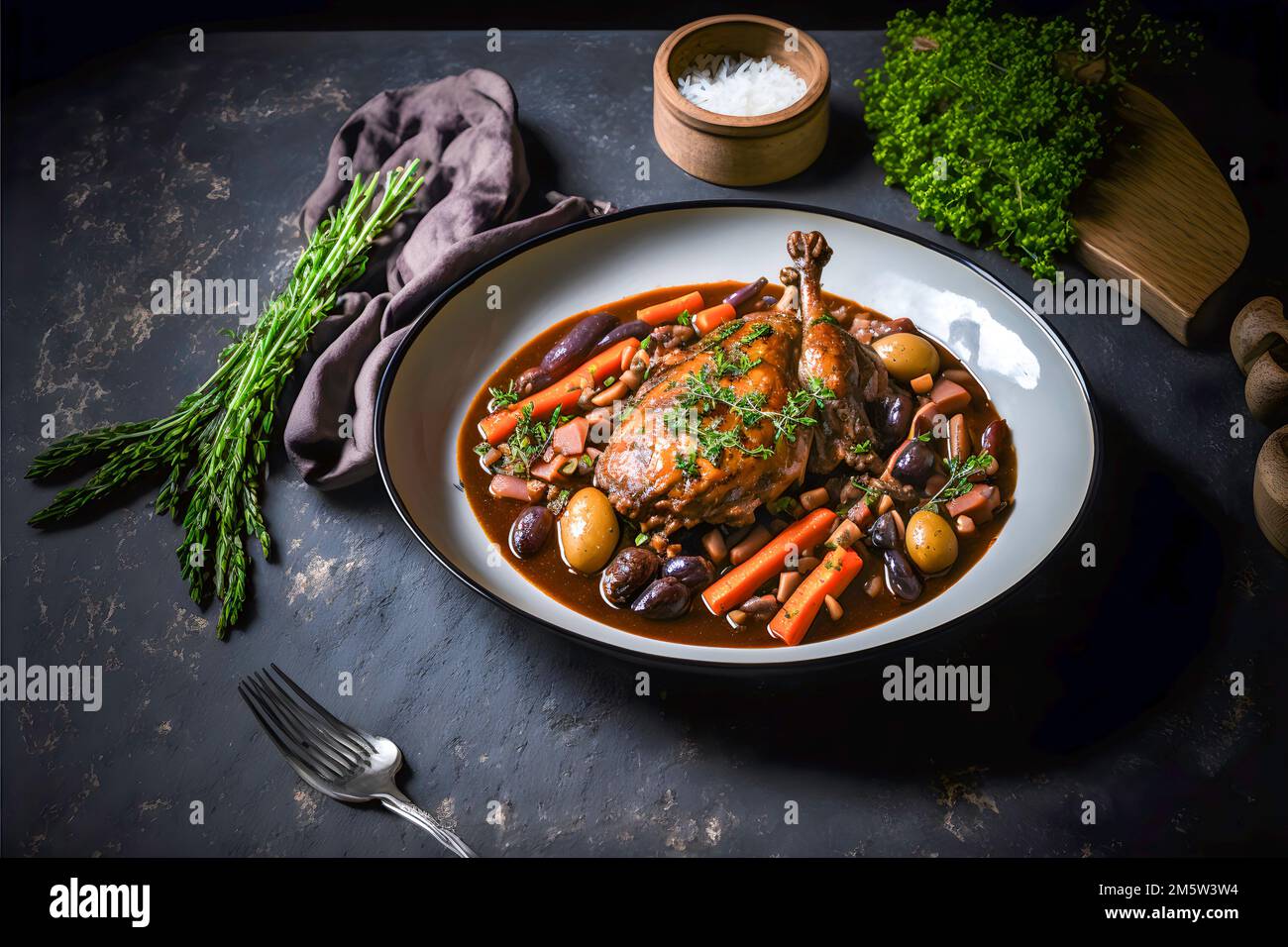 coq au vin, France traditional dish Stock Photo - Alamy