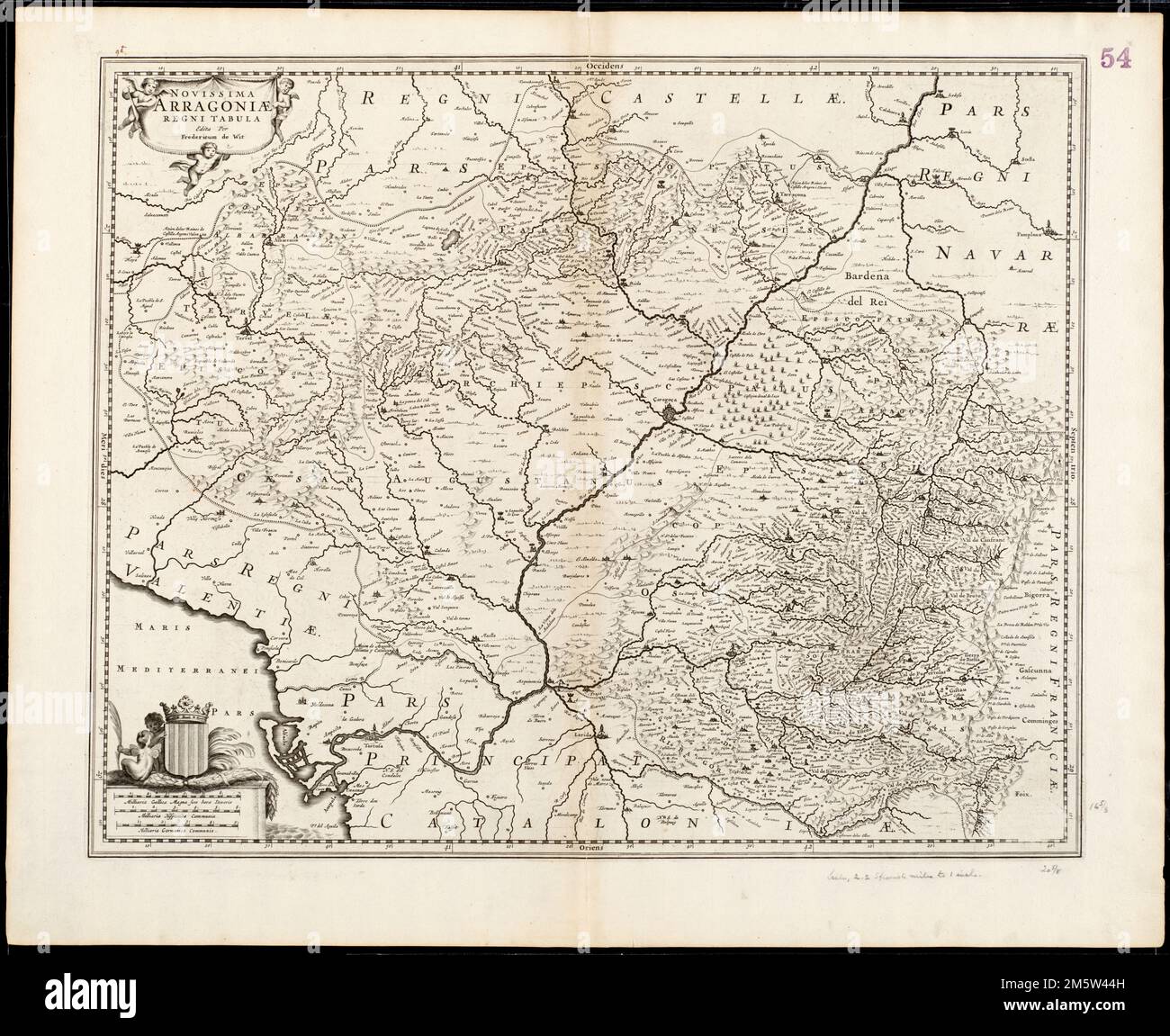 Novissima Arragoniae regni tabula. Map of the Kingdom of Aragon ...