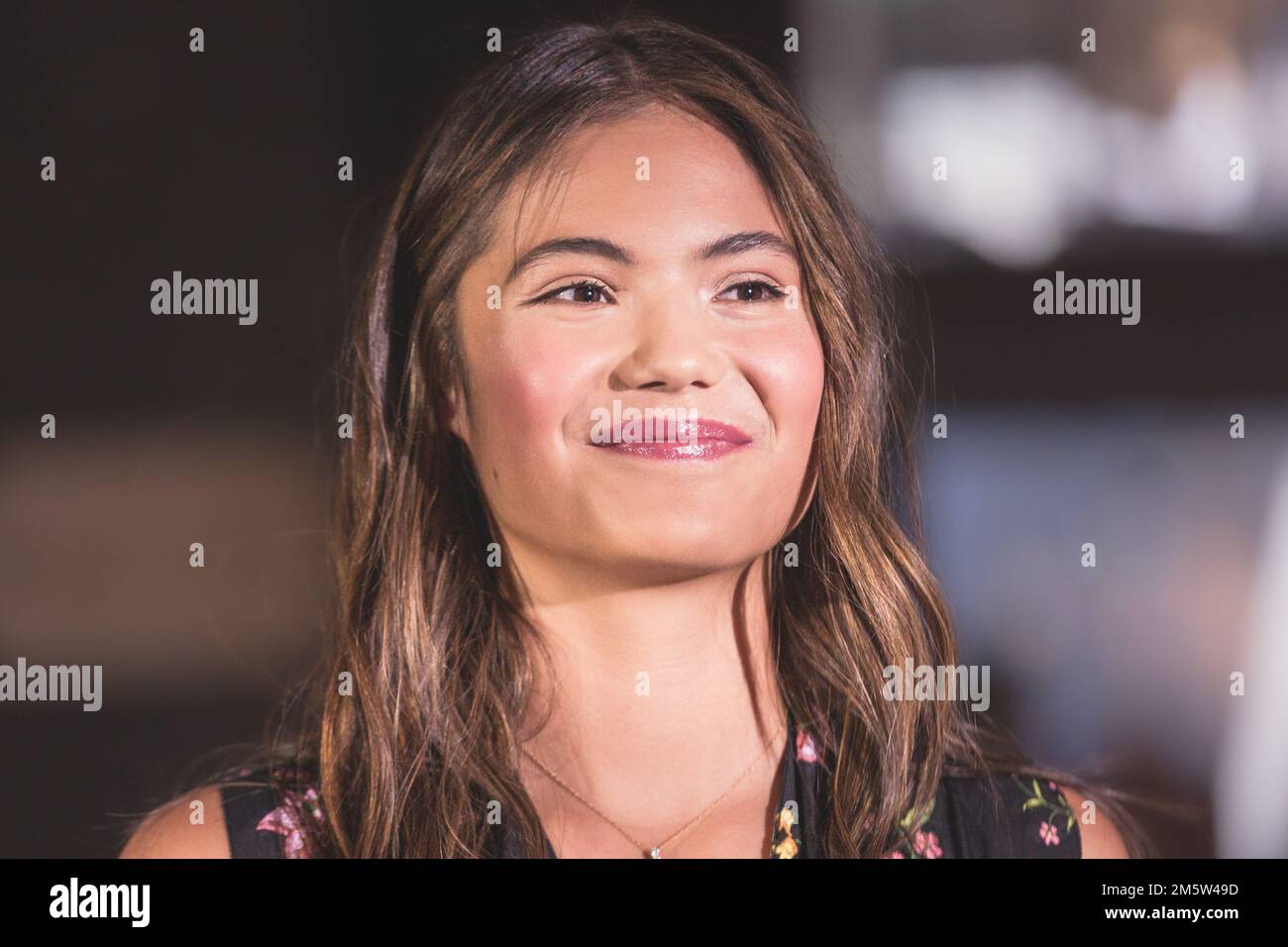 Emma Raducanu, MBE, British tennis player, close up of face, smiling ... Emma Raducanu, MBE, British tennis player, close up of face, smiling ...