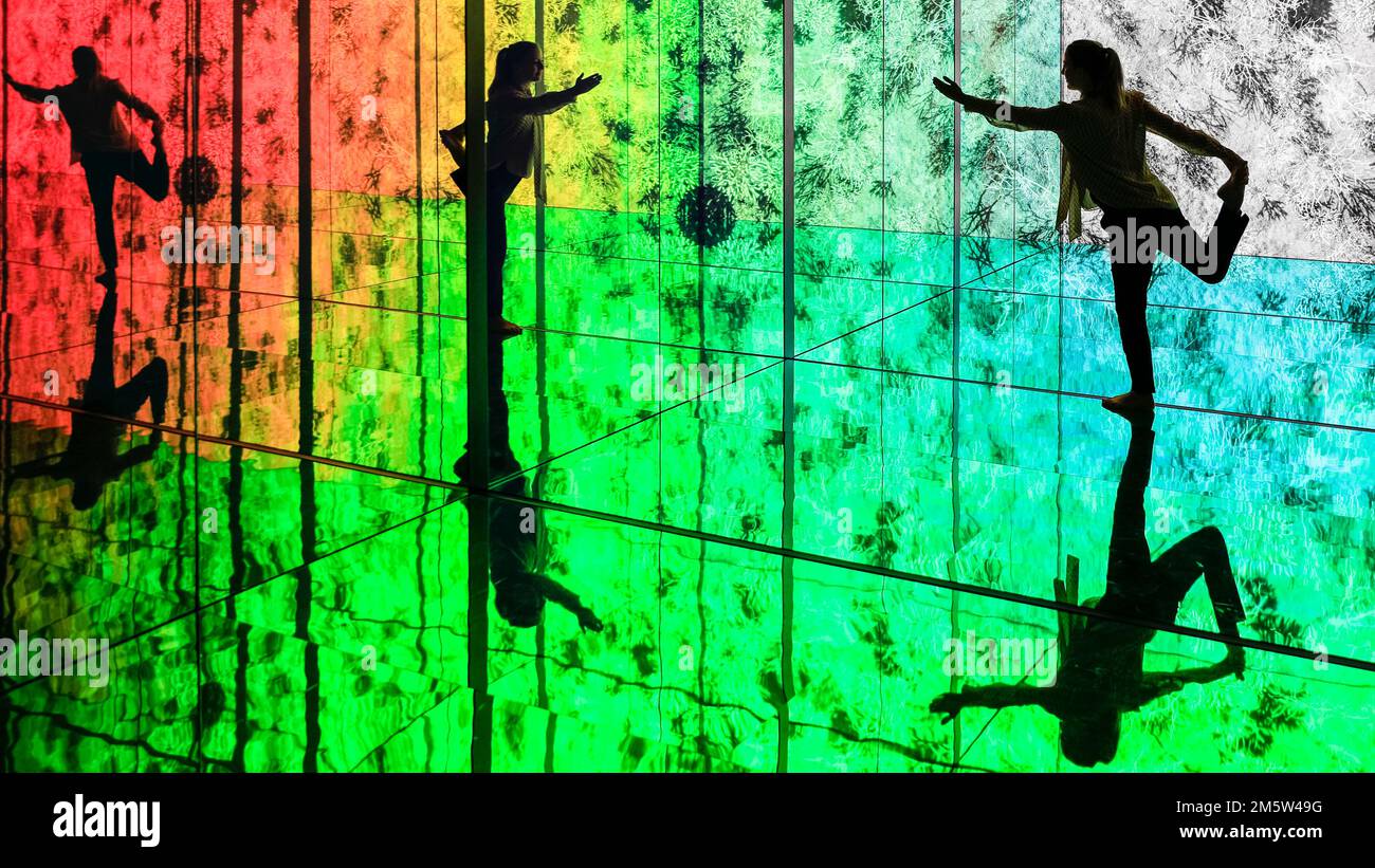 Models and staff pose with the INTO SIGHT installation by Sony Design ...