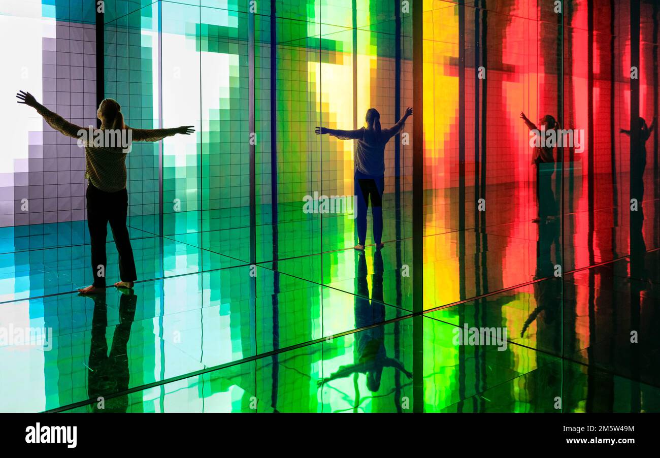 Models and staff pose with the INTO SIGHT installation by Sony Design ...