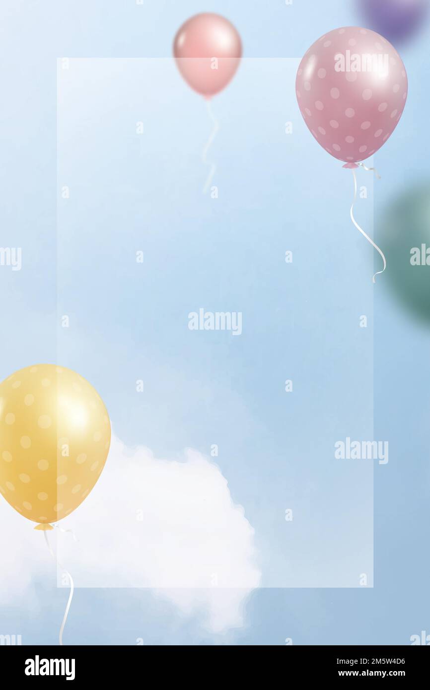 Colorful flying balloons frame design vector Stock Vector Image & Art ...